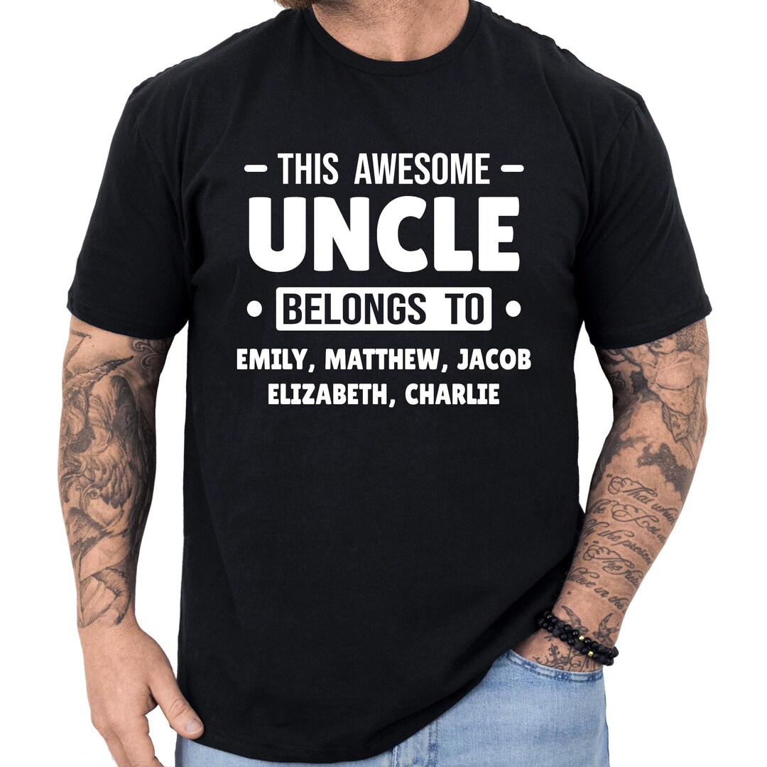 Personalized Uncle Shirt With Kids Names, Custom Uncle Gift, Uncle Gift ...