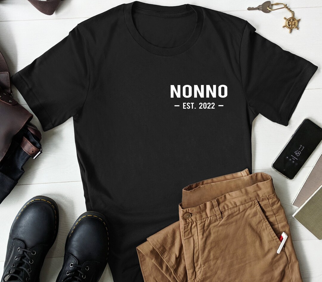 Personalized Nonno Est Shirt, New Nonno Shirt, Italian Grandpa Gift, Nonno Gifts, Fathers Day ...