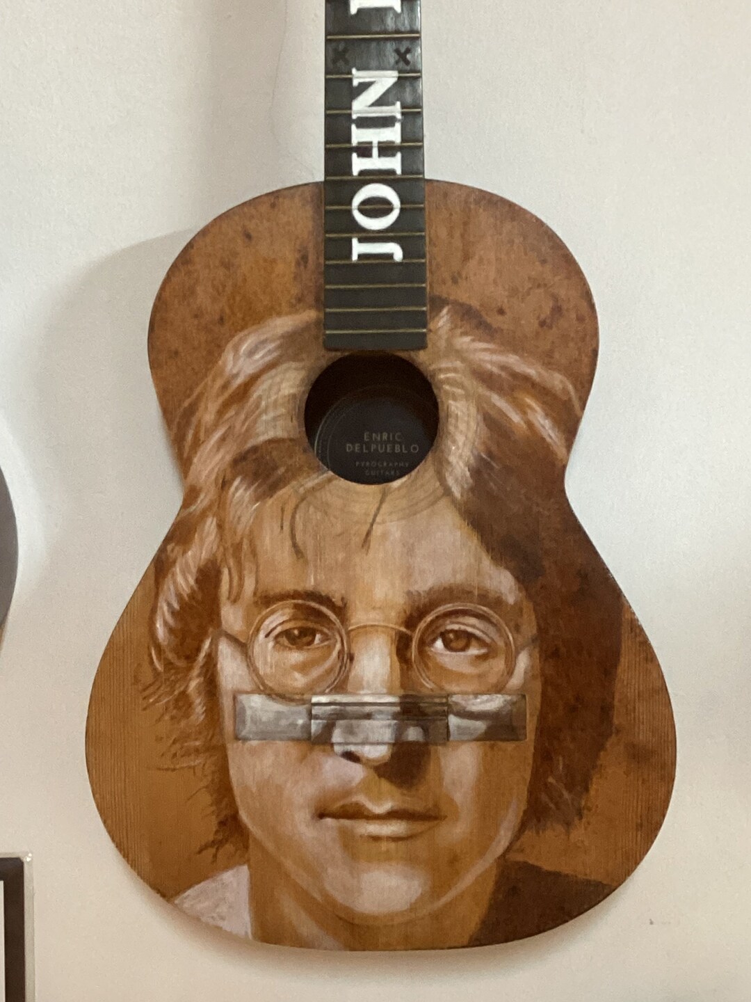 Guitar Painted. Pyrography. Acoustic Guitar. John Lennon. Beatles. - Etsy