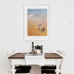 Cervantes Don Quixote - Large Literary Book Cover Poster, Literary Gift ...