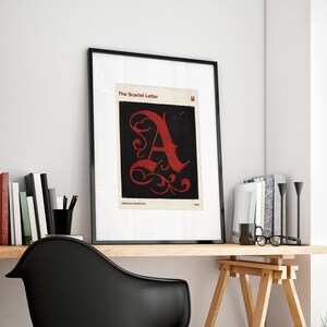 The Scarlet Letter - Large Literary Book Cover Print, Bookish Gift ...