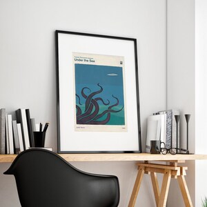 Twenty Thousand Leagues Under the Sea; Large Literary Cover Book Poster ...