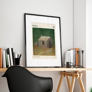 Thoreau walden Large Literary Book Cover | Etsy