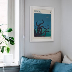 Twenty Thousand Leagues Under the Sea; Large Literary Cover Book Poster ...