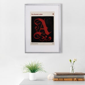 The Scarlet Letter - Medium Literary Book Cover Print, Bookish Gift ...