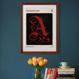 The Scarlet Letter - Large Literary Book Cover Print, Bookish Gift ...