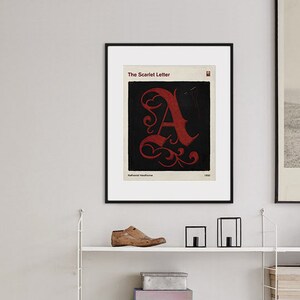 The Scarlet Letter - Medium Literary Book Cover Print, Bookish Gift ...