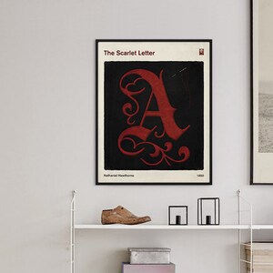 The Scarlet Letter - Large Literary Book Cover Print, Bookish Gift ...