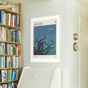 Twenty Thousand Leagues Under the Sea; Large Literary Cover Book Poster ...