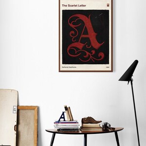 The Scarlet Letter - Large Literary Book Cover Print, Bookish Gift ...
