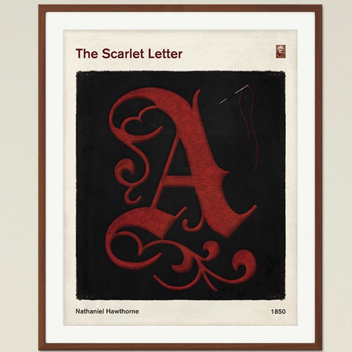 The Scarlet Letter Large Literary Book Cover Print Bookish - Etsy