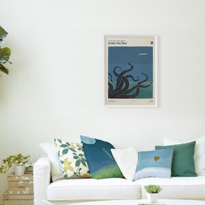 Twenty Thousand Leagues Under the Sea; Large Literary Cover Book Poster ...