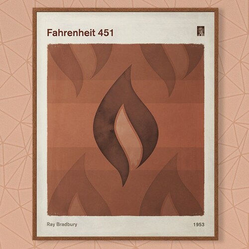 Fahrenheit 451 Printable Poster Book Cover Art Print by Ray - Etsy
