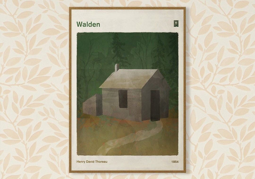 Thoreau "walden" - Large Literary Book Cover Minimalist Poster ...