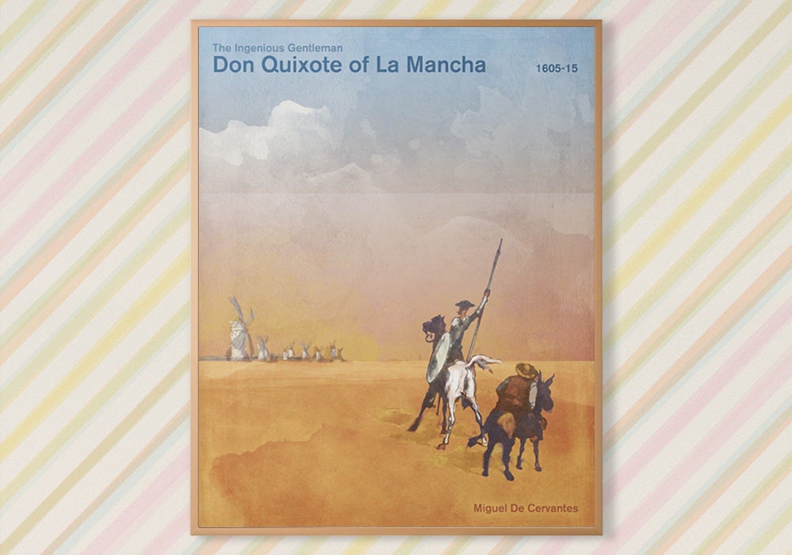 Cervantes Don Quixote Medium Literary Book Cover Poster - Etsy
