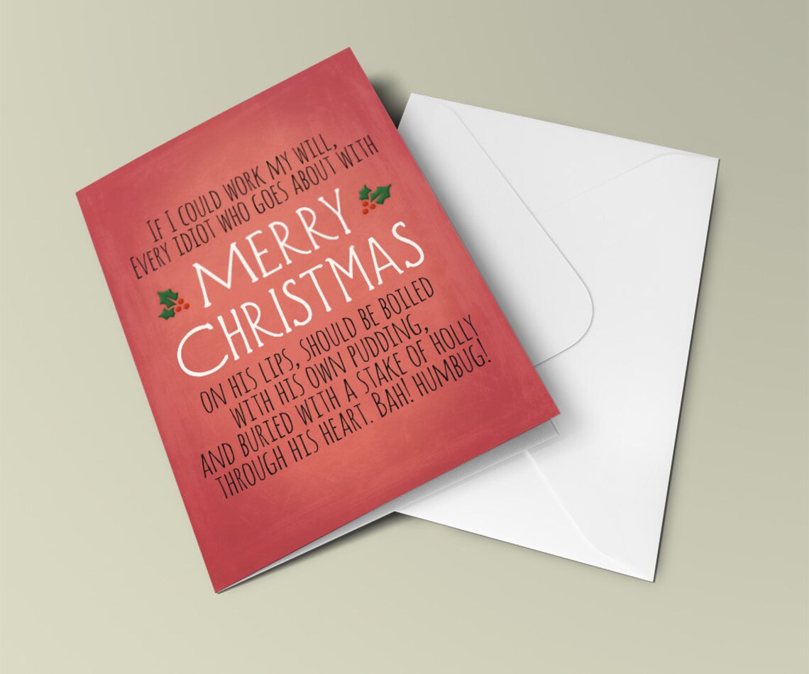 Christmas Carol Card Funny Christmas Card Charles Dickens - Etsy