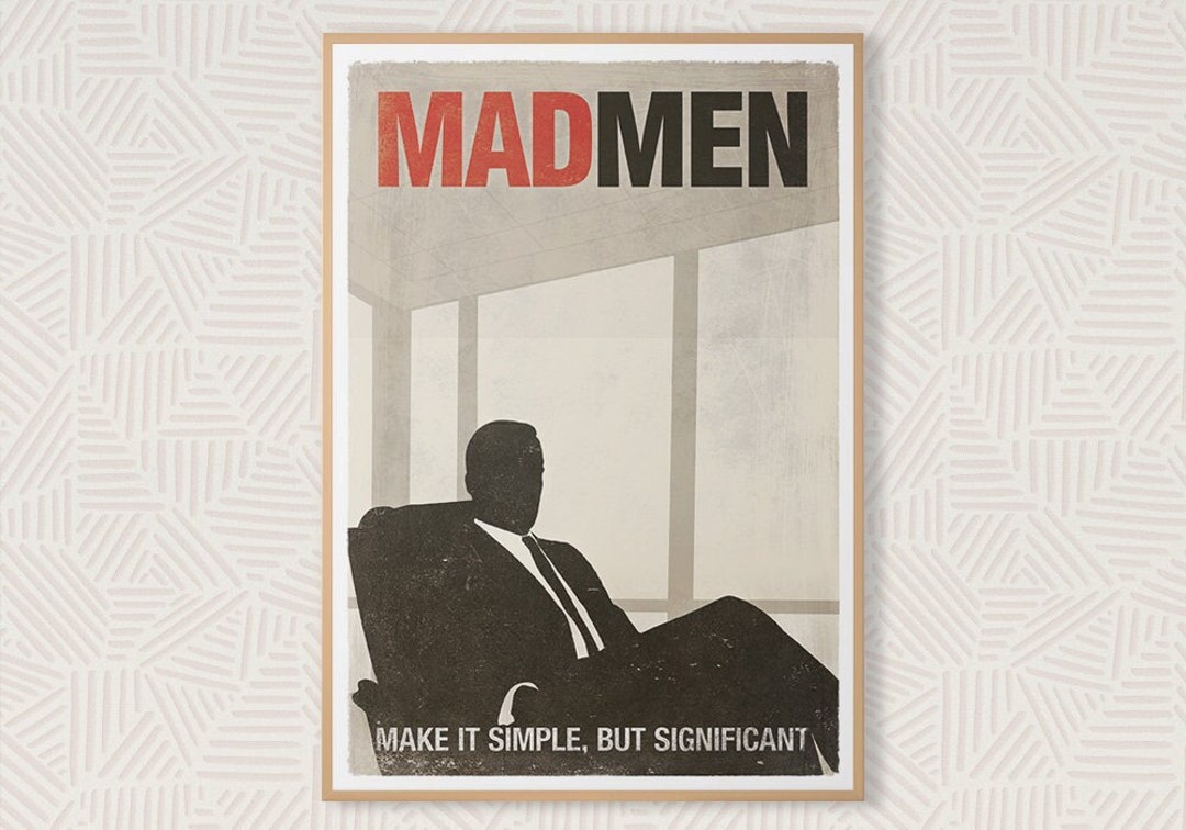 Mad Men TV Show Inspired Poster Large, Don Draper, Printable Minimalist ...