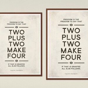 George Orwell "1984 Two Plus Two" - Medium Dystopian Sci Fi Quote ...