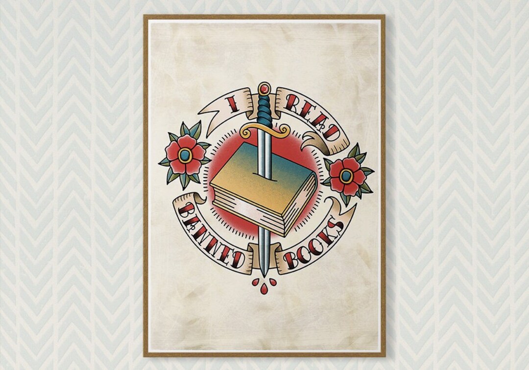 I Read Banned Books Printable Reading Digital Art Print Large, Reading ...