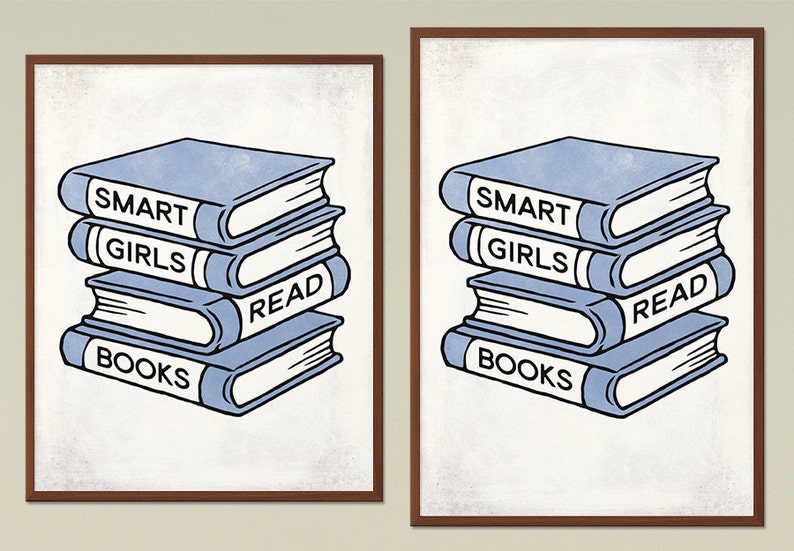 Smart Girls Read Books Book Lover Gift Childrens Room | Etsy