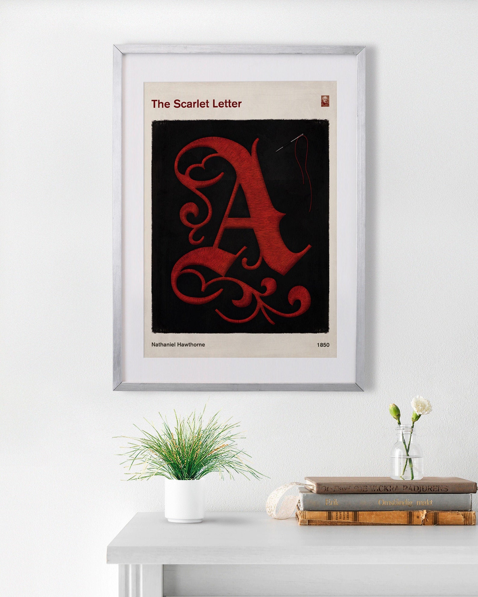 The Scarlet Letter - Large Literary Book Cover Print, Bookish Gift ...
