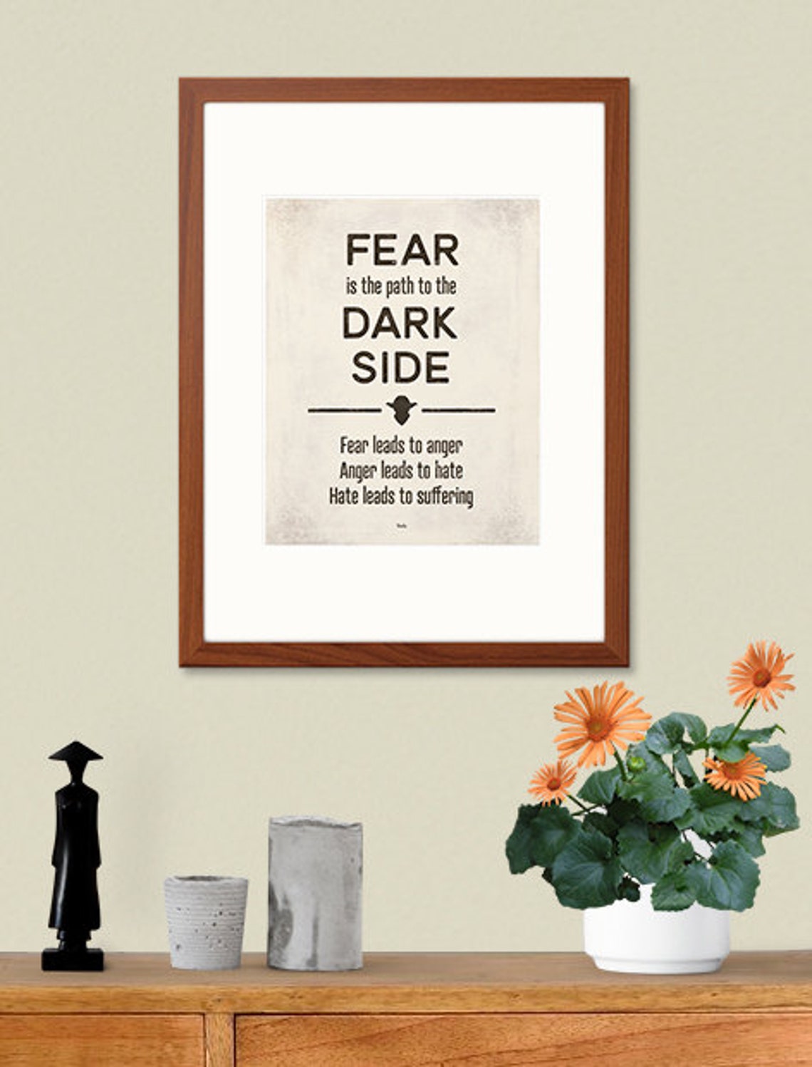 Star Wars fear is the Path to the Dark Side Star | Etsy