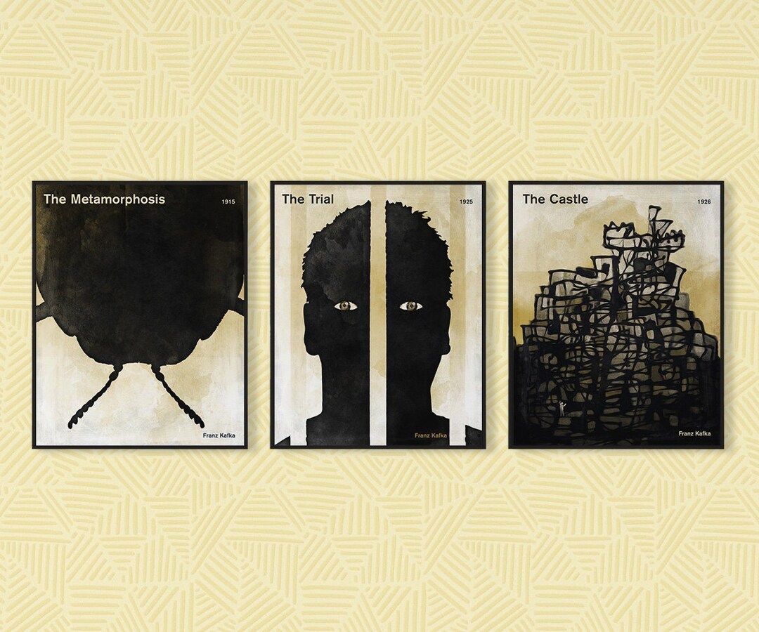 Franz Kafka Set of 3 Prints Book Cover Wall Art Medium, Surrealist ...