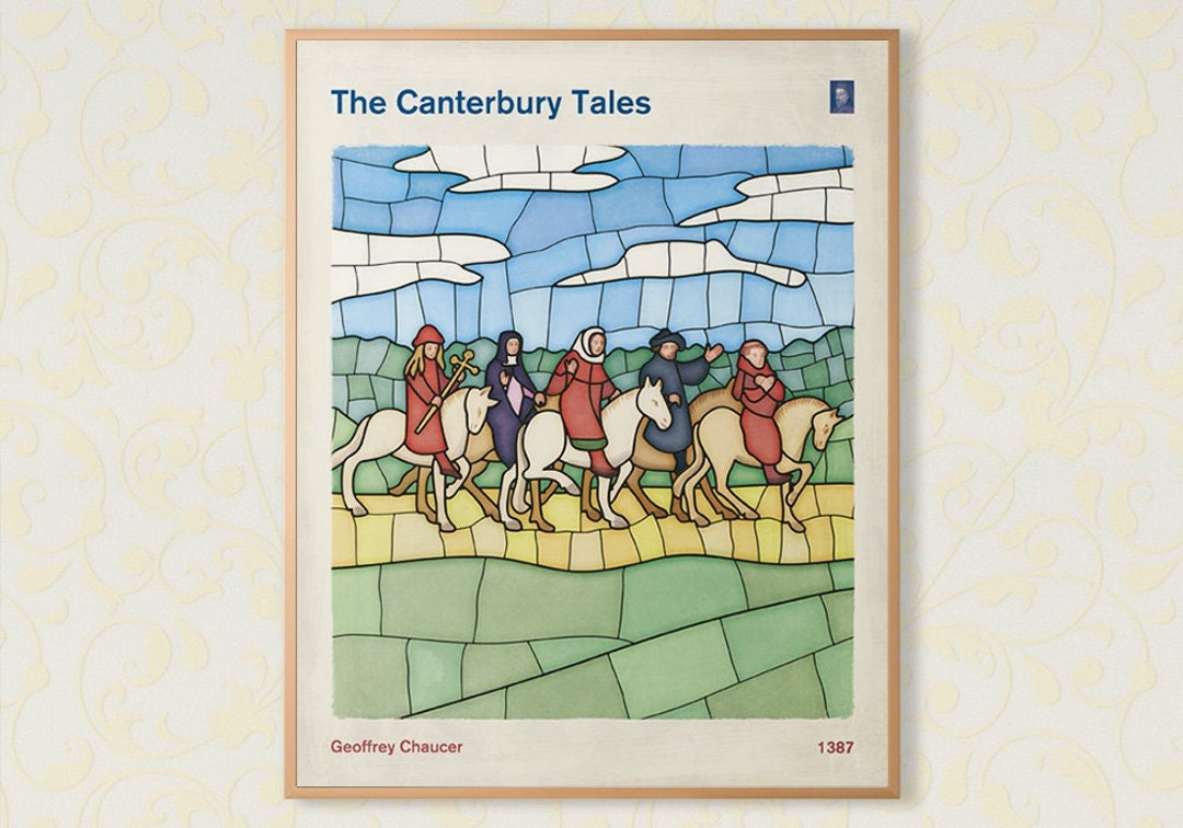 The Canterbury Tales, Chaucer - Literature Art Book Cover Poster Medium ...