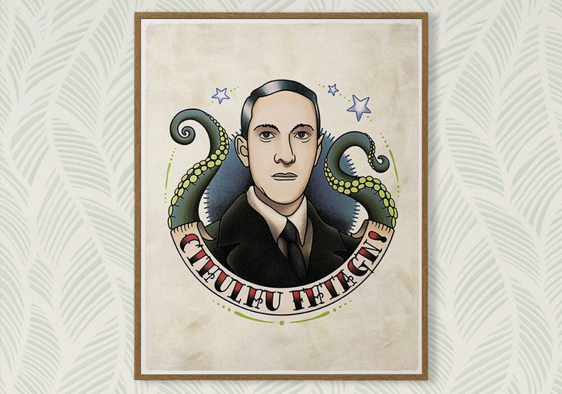 Lovecraft Cthulhu Fhtang Printable Art Print Medium, Literary Quotes ...