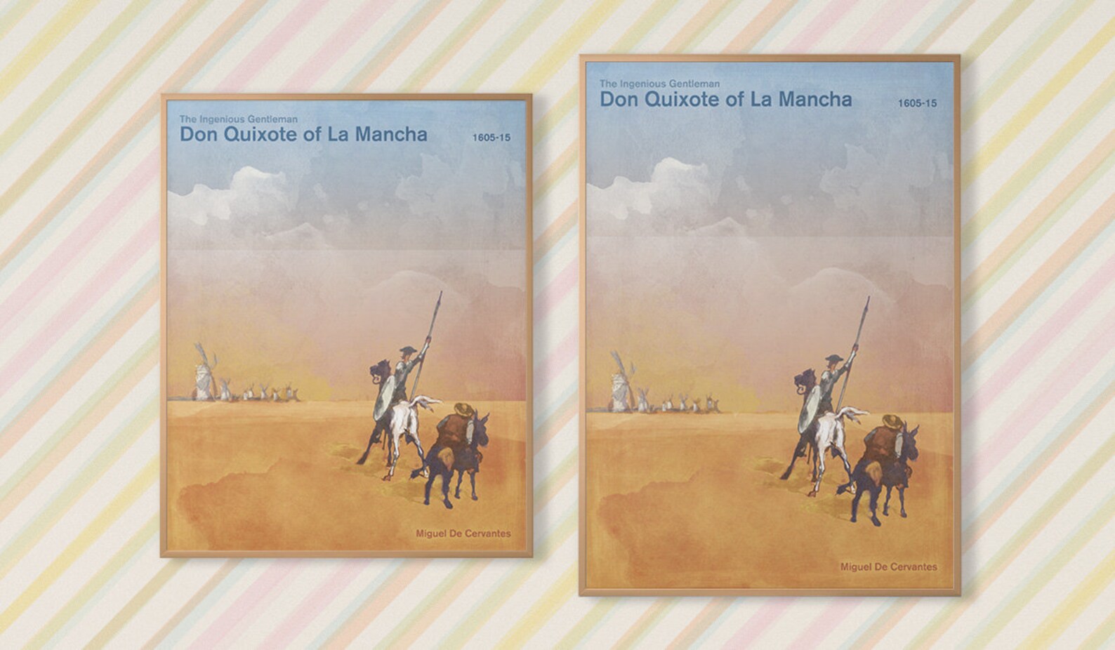 Cervantes Don Quixote - Large Literary Book Cover Poster, Literary Gift ...