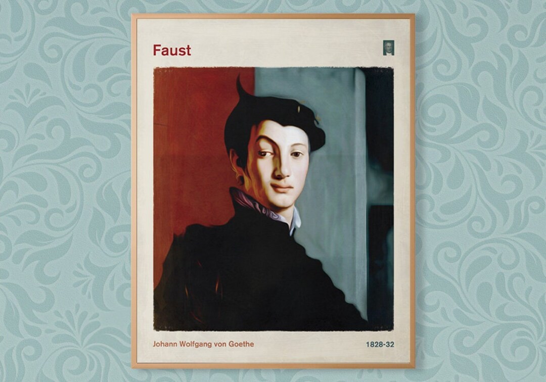 Faust, Goethe Literary Book Cover Poster Medium, Literature Art ...