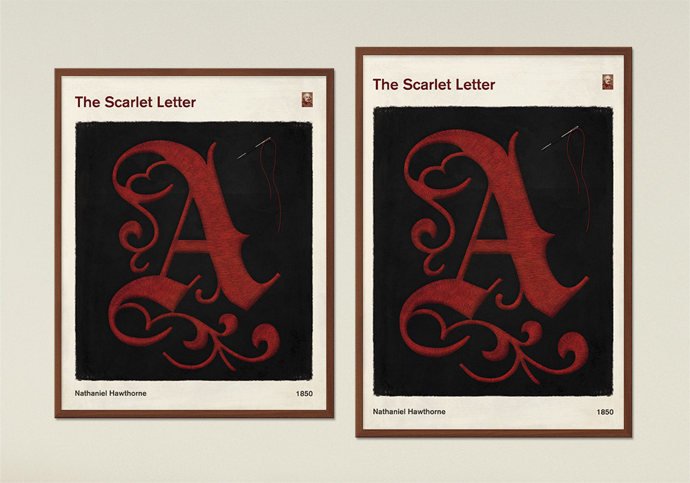 The Scarlet Letter Large Literary Book Cover Print Bookish | Etsy