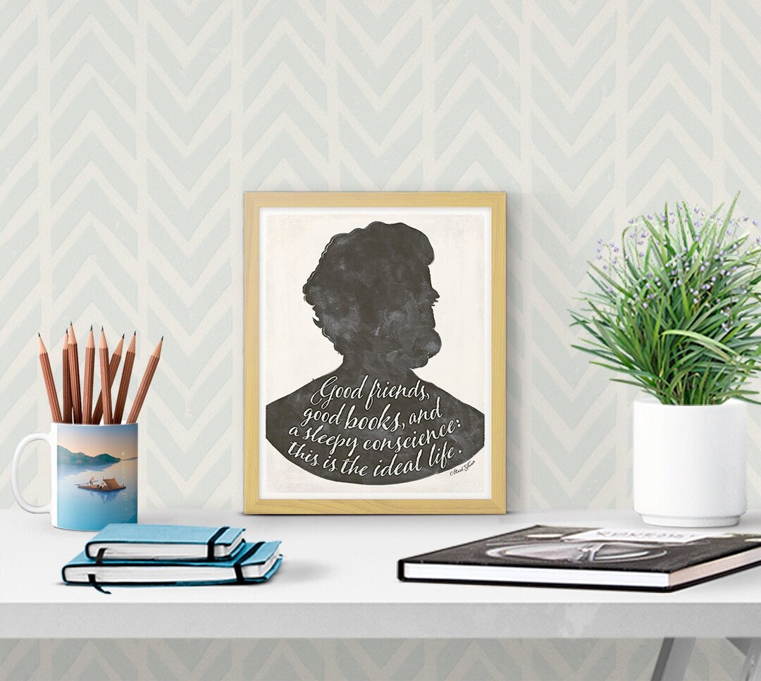 Mark Twain "books" - Small Literary Quote Print, Reading Poster ...