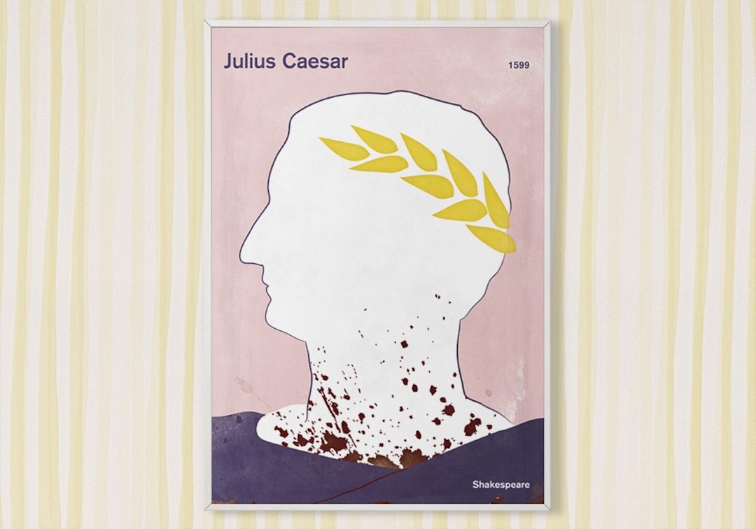 Julius Caesar, Shakespeare Theatre Book Cover Printable Poster Large ...
