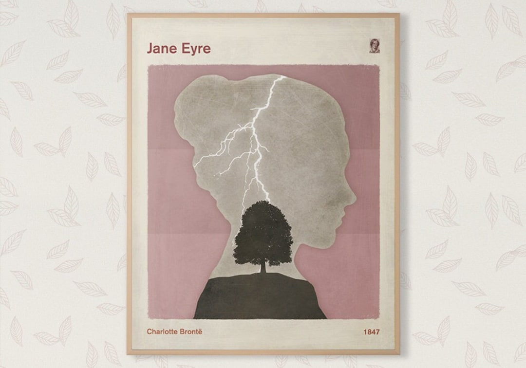 Jane Eyre, Charlotte Brontë Book Cover Poster, Literary Art Print ...
