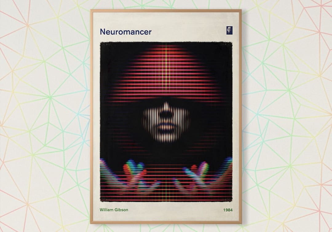 Neuromancer, William Gibson - Book Cover Poster Large, Literary Gift ...