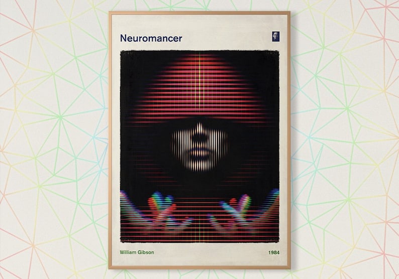 Neuromancer, William Gibson - Book Cover Poster Large, Literary Gift ...