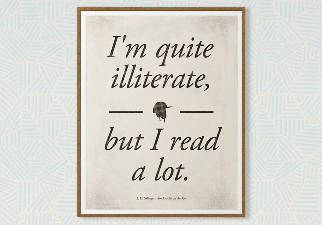 Salinger's the Catcher in the Rye - Medium Literary Quote Print ...