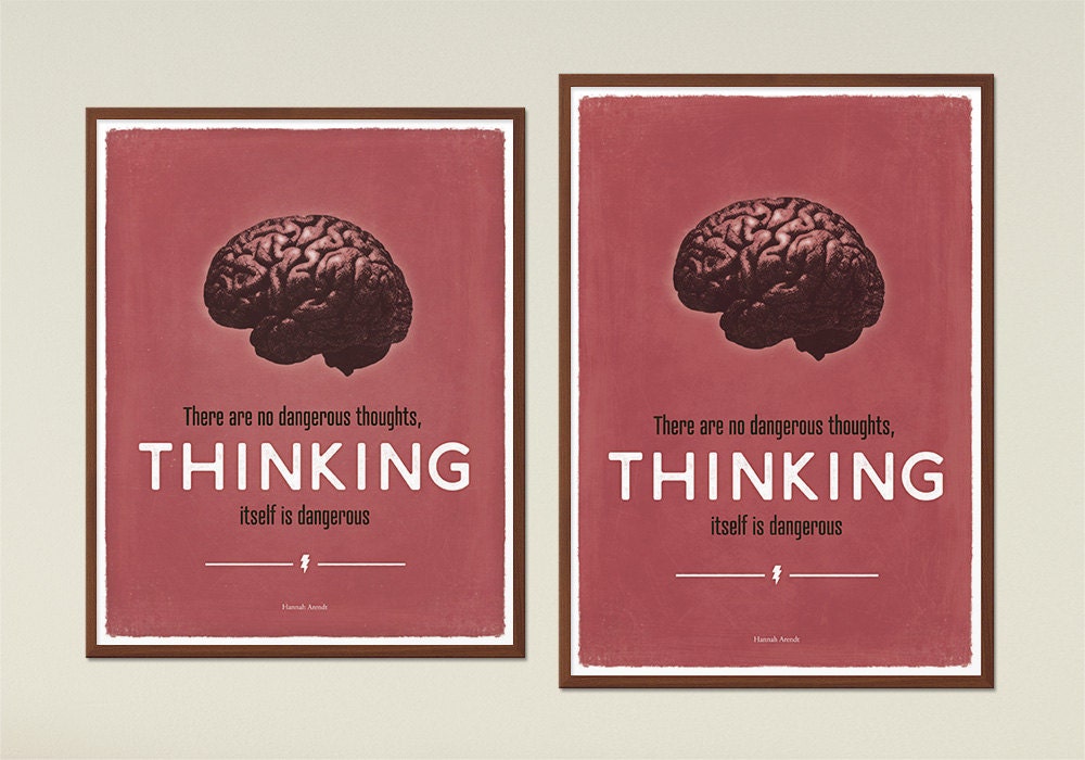 Hannah Arendt Thinking Red Inspirational Hipster | Etsy