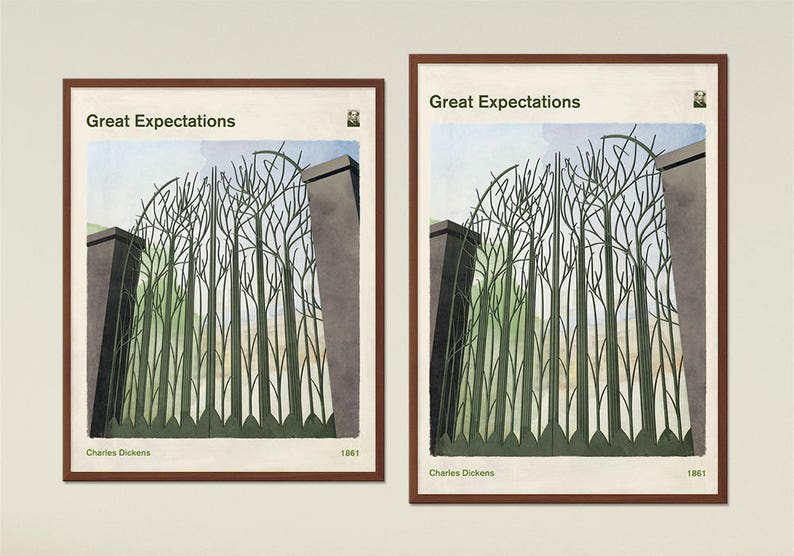 Great Expectations Charles Dickens Book Cover Poster Large | Etsy