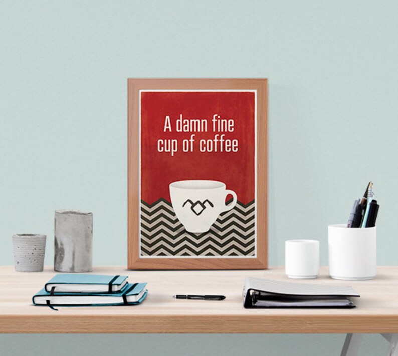 Damn Fine Cup of Coffee Twin Peaks Inspired Small Poster | Etsy