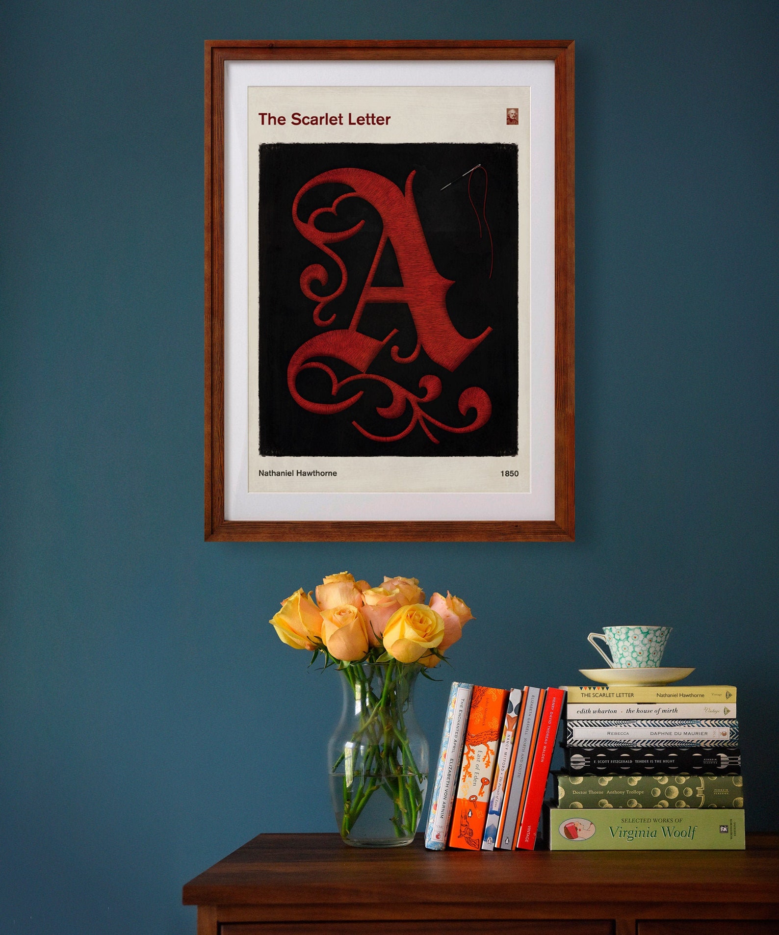 The Scarlet Letter - Large Literary Book Cover Print, Bookish Gift ...