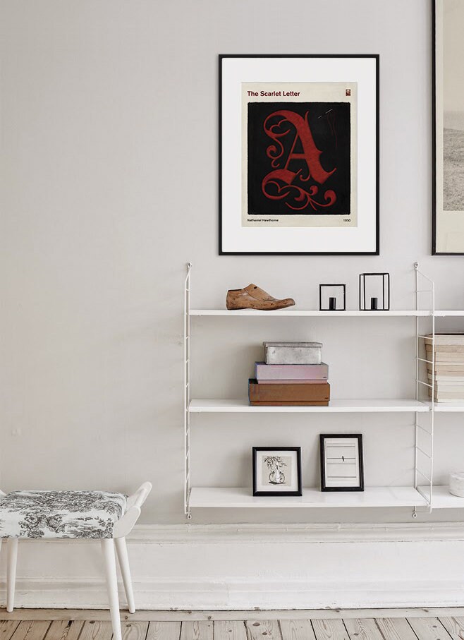 The Scarlet Letter Medium Literary Book Cover Print Bookish | Etsy