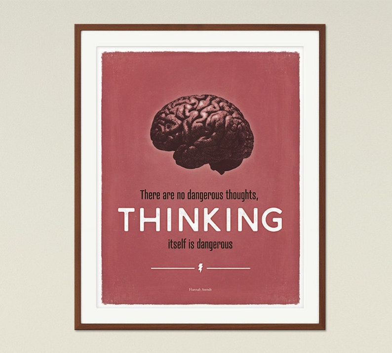 Hannah Arendt thinking Red Inspirational Hipster - Etsy
