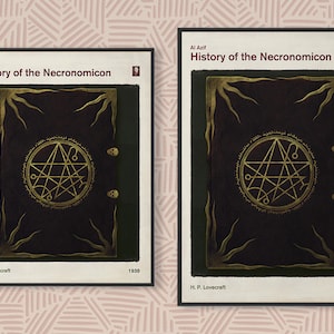 H. P. Lovecraft History of Necronomicon, Literary Book Cover Art Poster ...
