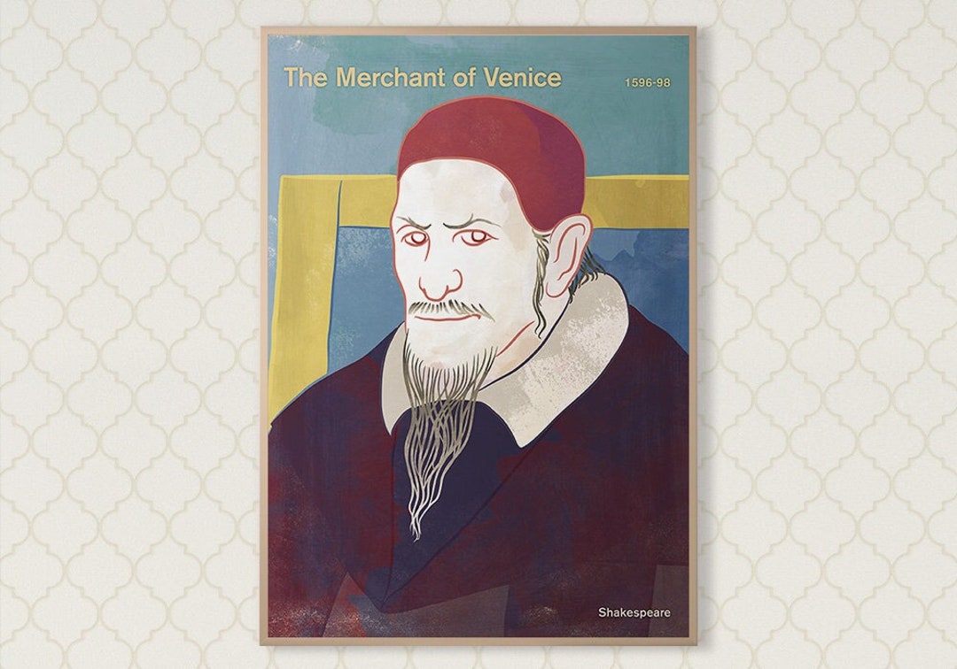 The Merchant of Venice Shakespeare Literary Art Printable Book Cover ...
