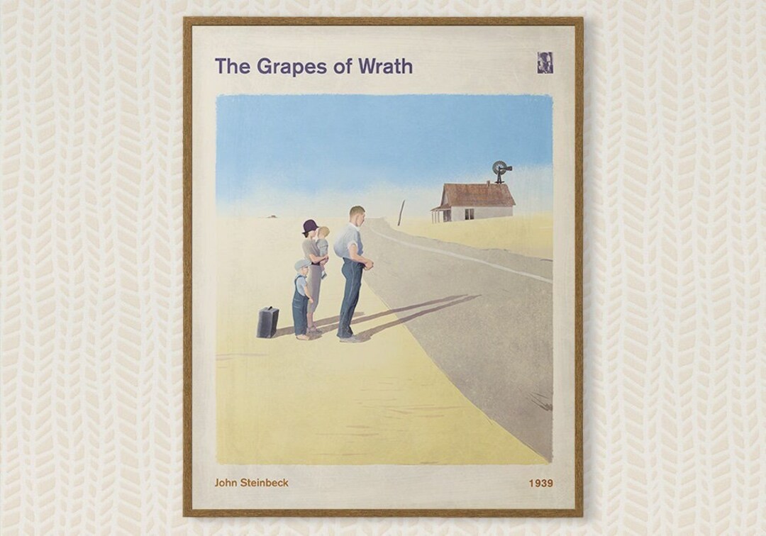 The Grapes of Wrath, John Steinbeck Printable Book Cover Poster Medium ...