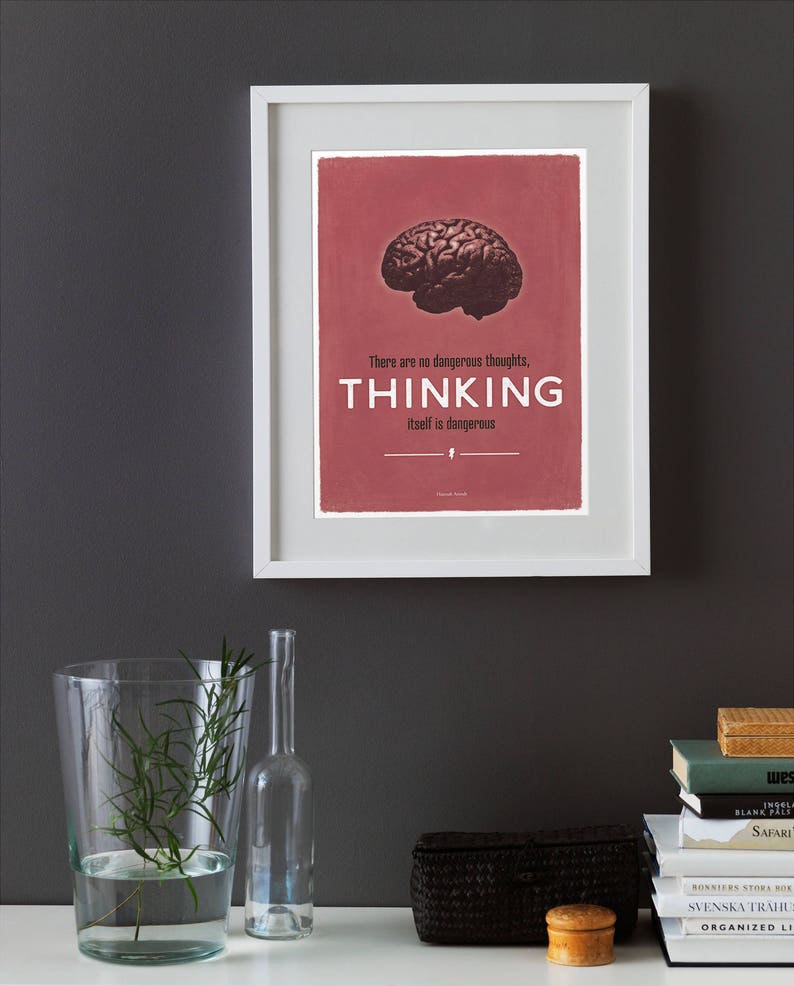 Hannah Arendt thinking Red Inspirational Hipster - Etsy