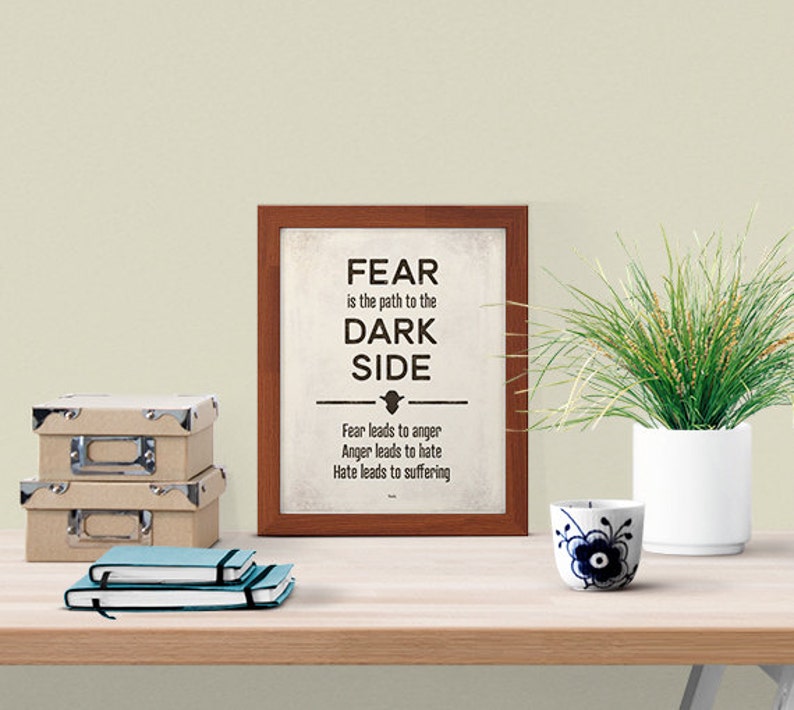 Star Wars fear is the Path to the Dark Side Star | Etsy