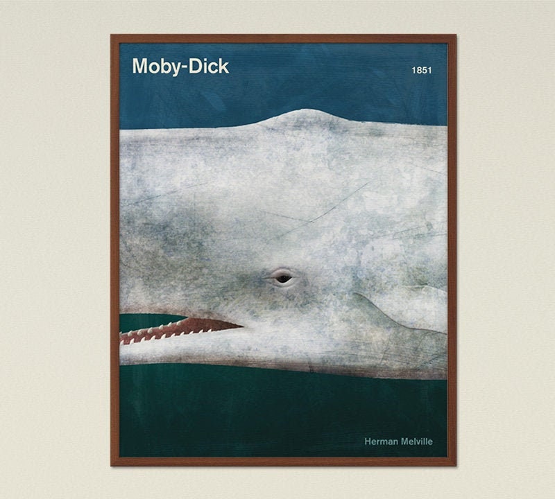 Herman Melville's Moby-Dick Medium literary book cover | Etsy